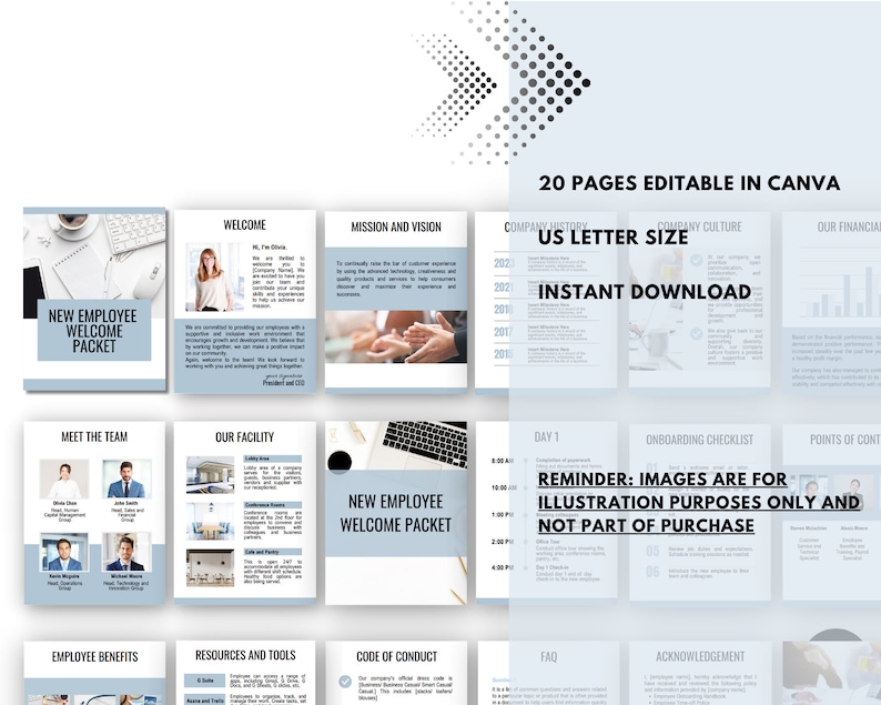 Employee Welcome Packet, Employee Onboarding Handbook, New Employee ...