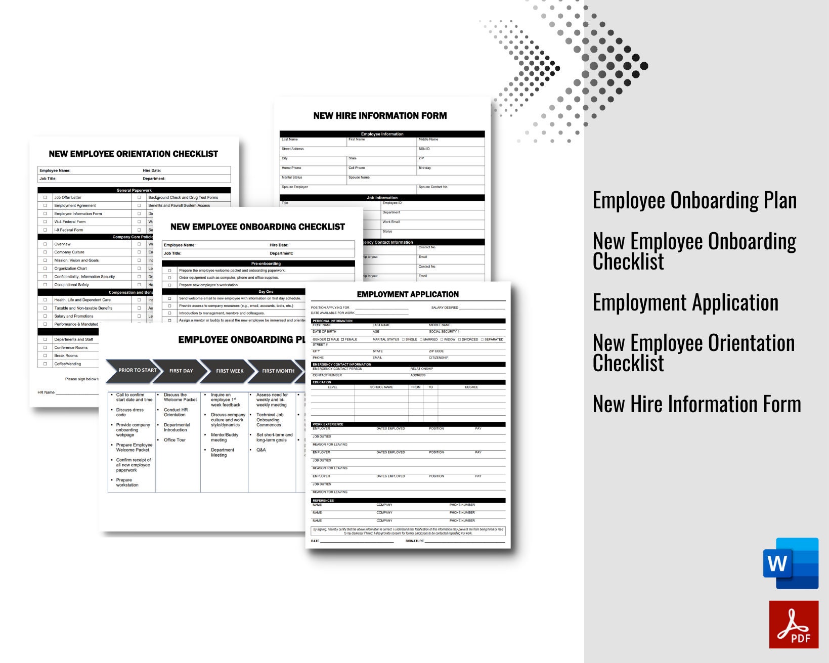 Employee Onboarding Bundle, Job Offer, New Hire Checklist, New Hire ...