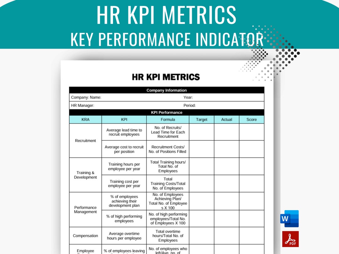 KPI Tracker, KPI Template, KPI Dashboard Template, Key Performance ...