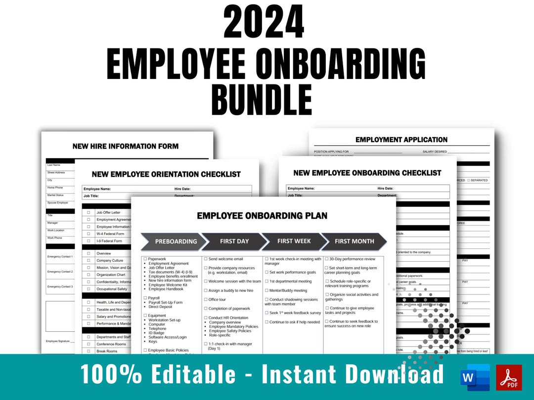 Employee Onboarding Bundle, Job Offer, New Hire Checklist, New Hire ...