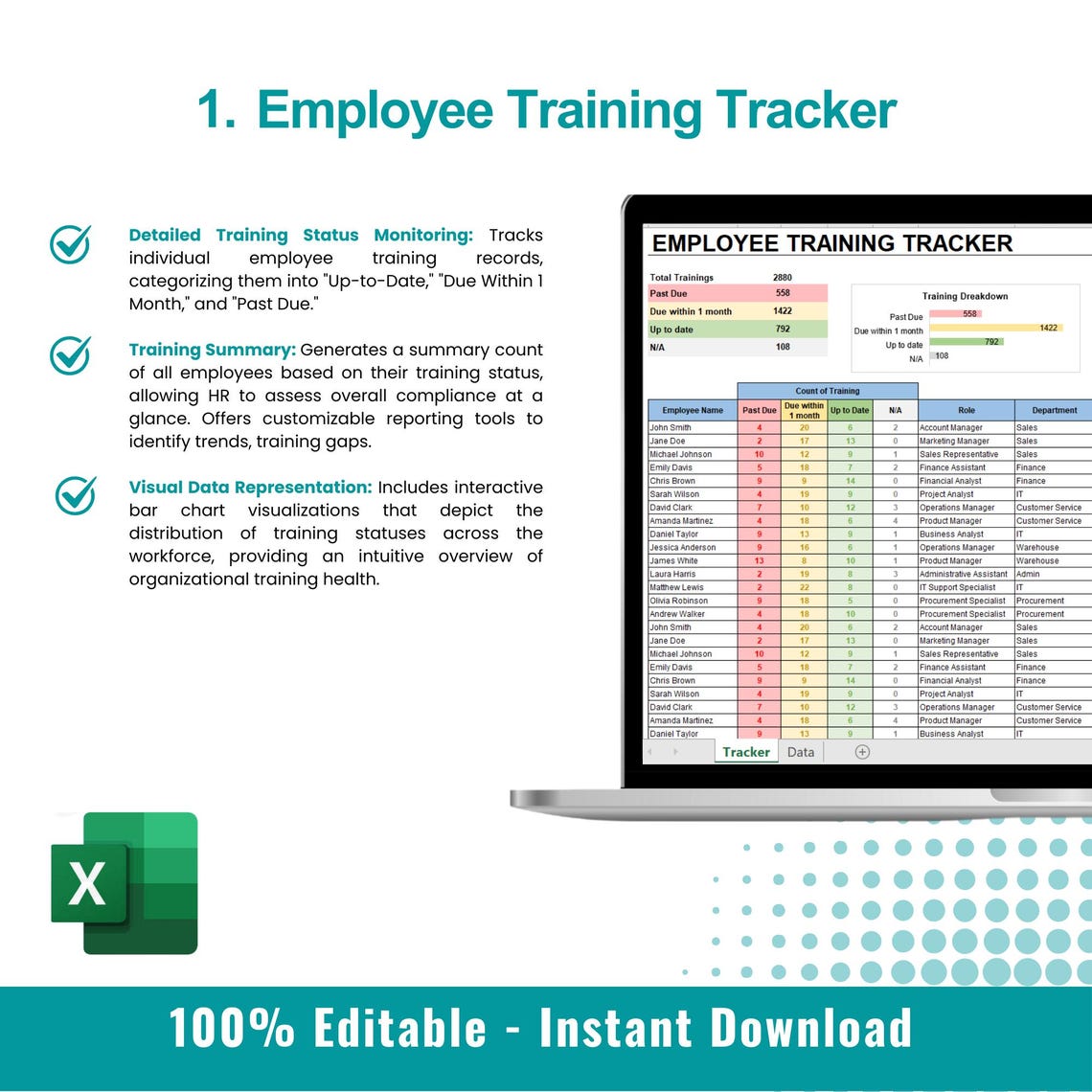 HR Spreadsheets, Employee Training, New Hire Onboarding Checklist ...