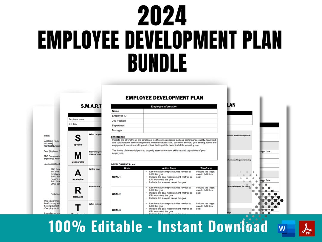 Employee Development Plan Bundle, SMART Goals, Goals, Individual ...