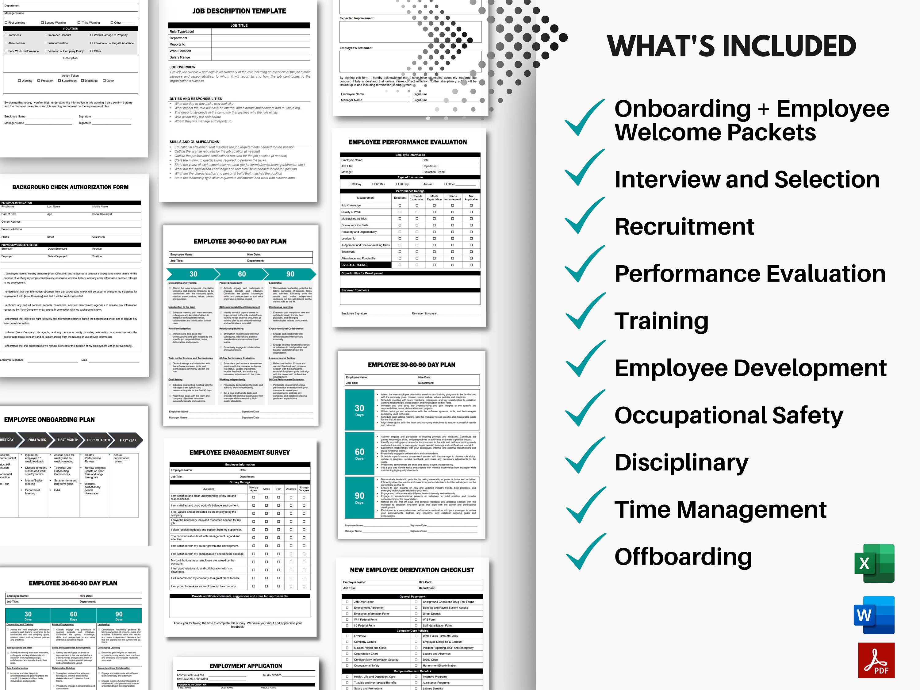 HR Forms, HR Templates, Recruitment, New Hire Packet, New Hire ...
