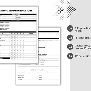 Employee Probation Review Template, Employee Probationary, Employee ...