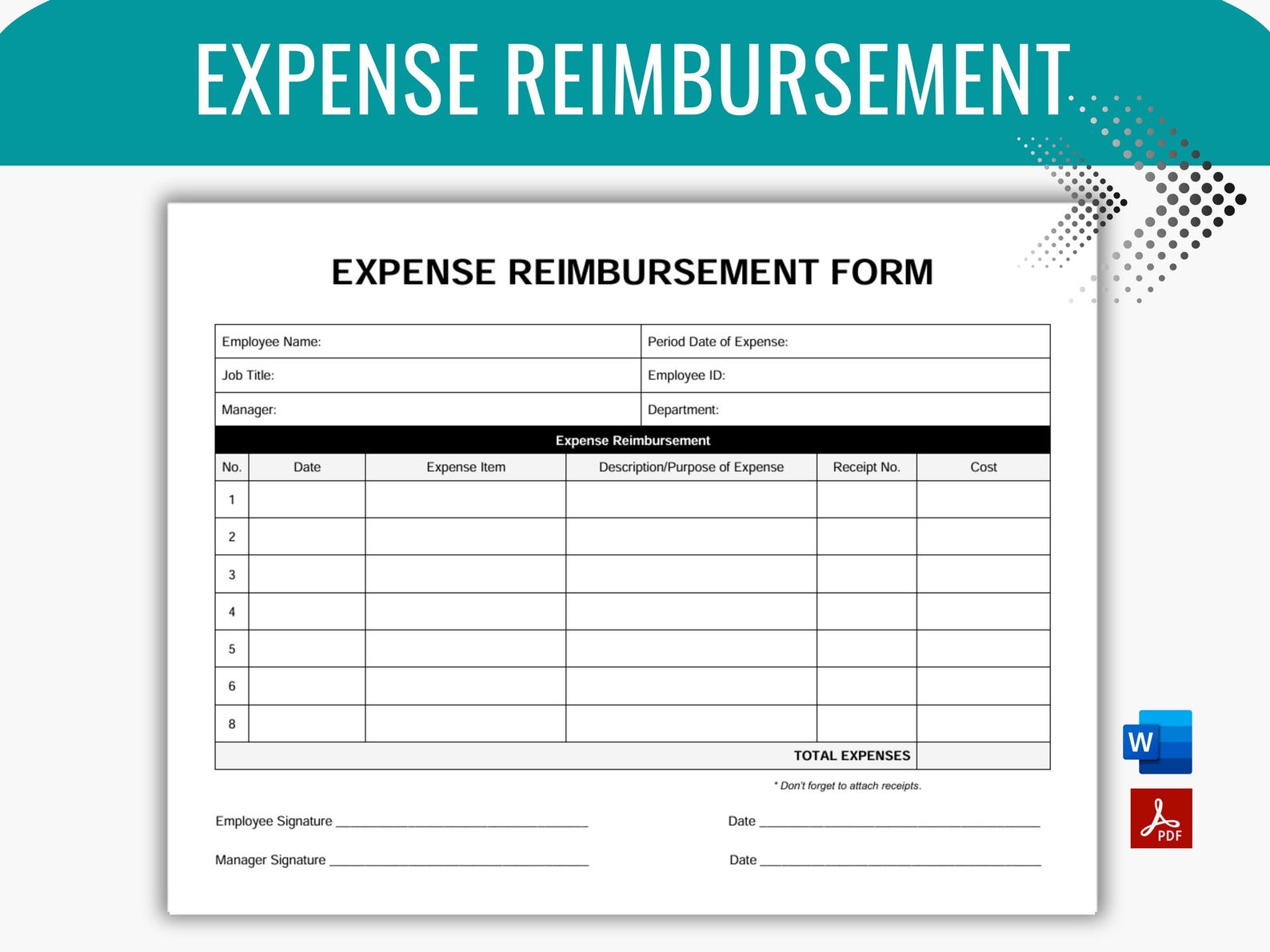 Expense Reimbursement, Employee Expense Report, Expense Report ...