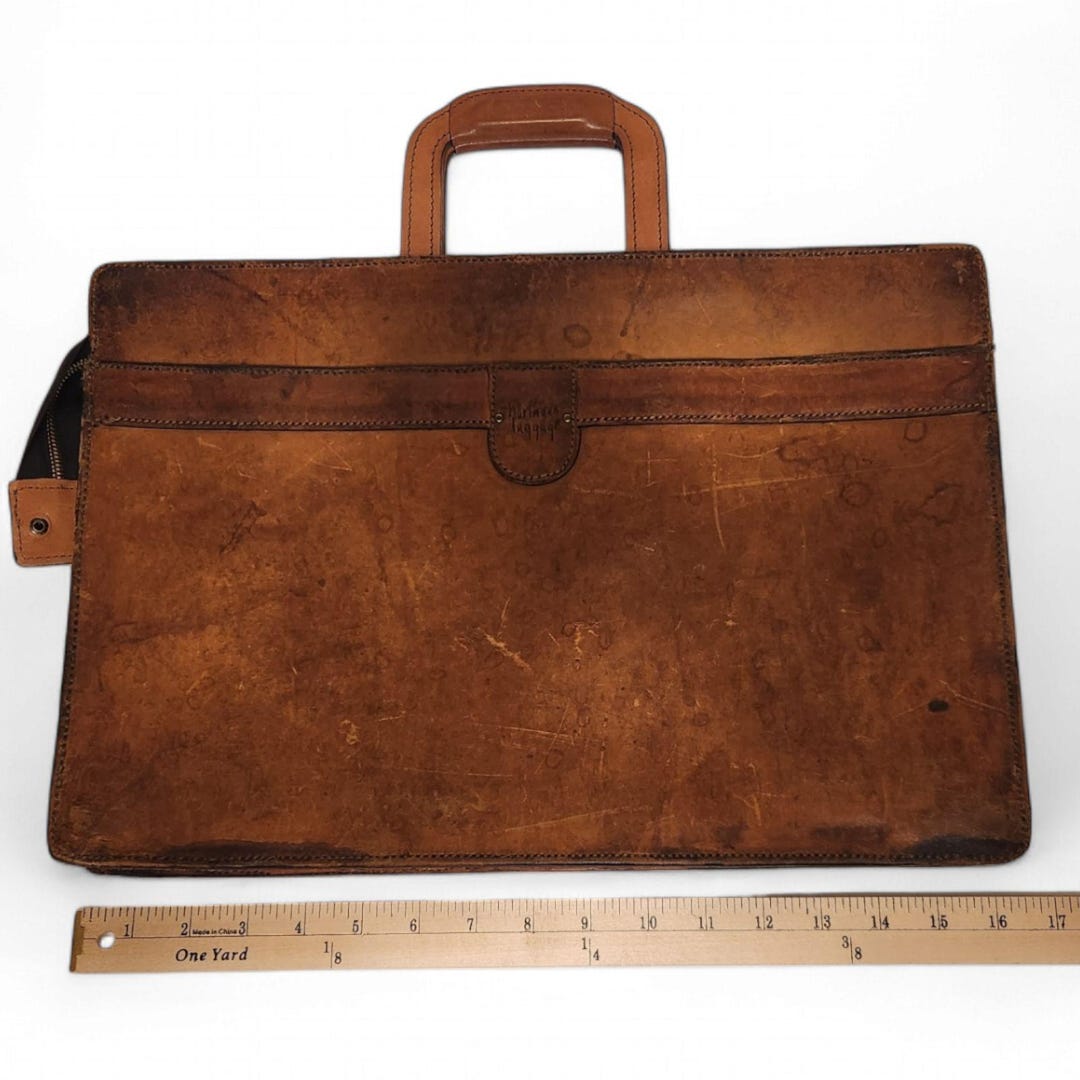 Vintage Hartman Leather Drop Handle Briefcase, Retractable Handle ...
