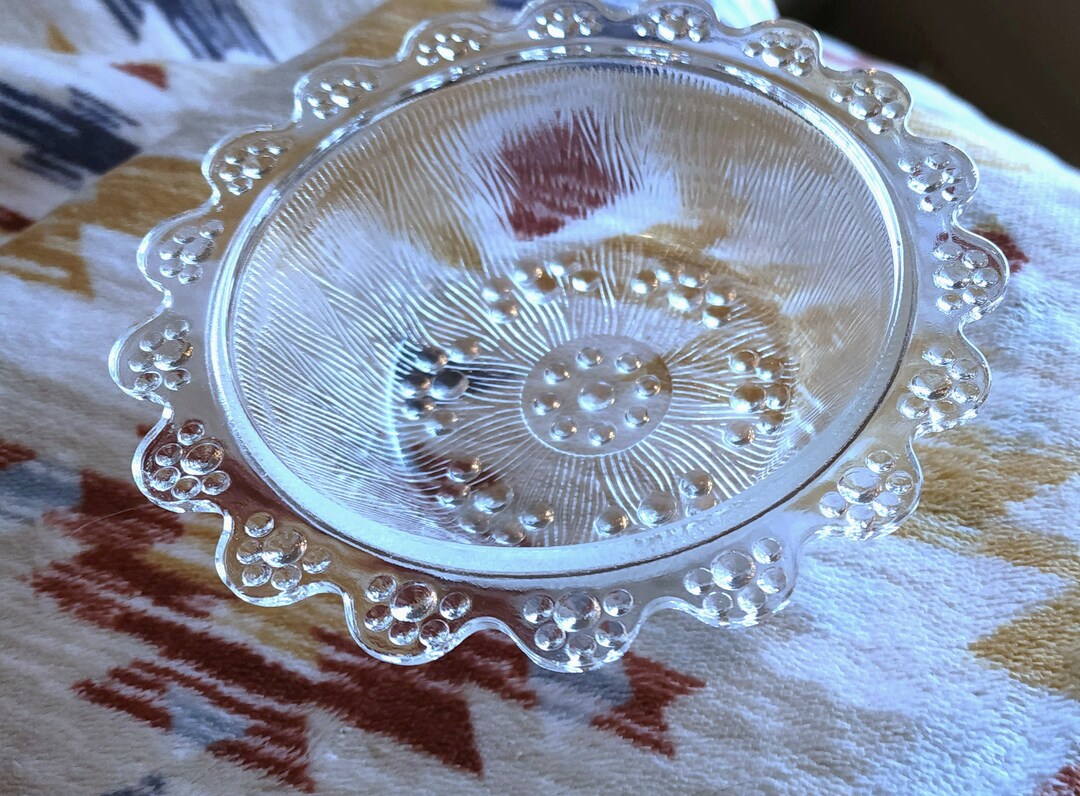 Vintage Hazel Atlas Clear Glass Bubble Rim Pressed Glass Candy - Etsy