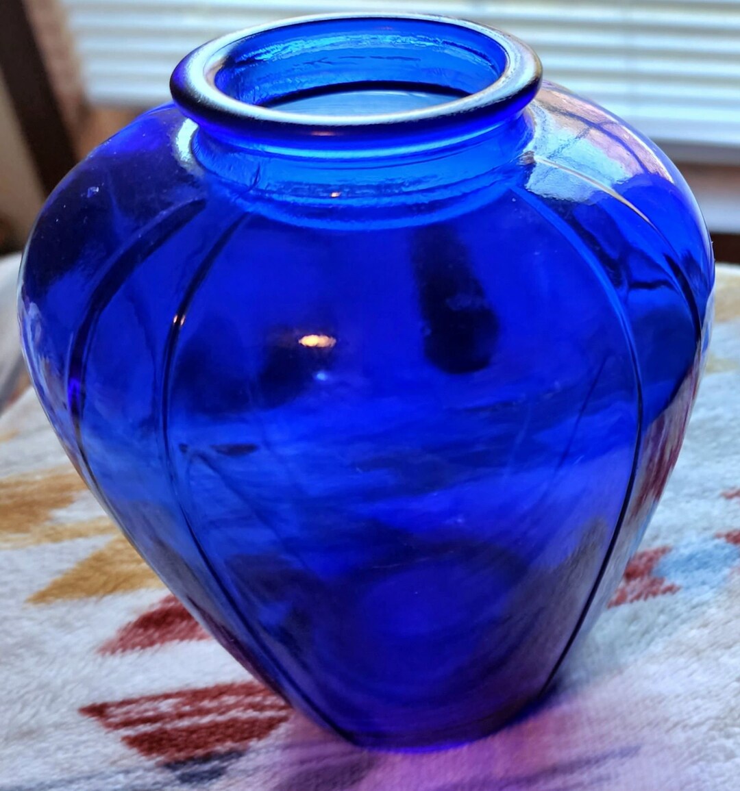 Vintage Cobalt Blue Swirl Art Deco Vase From Maryland Glass Etsy