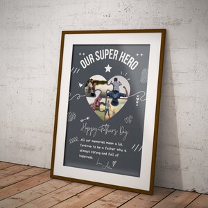 Digital Editable Super Dad Design Template for Father's Day ...