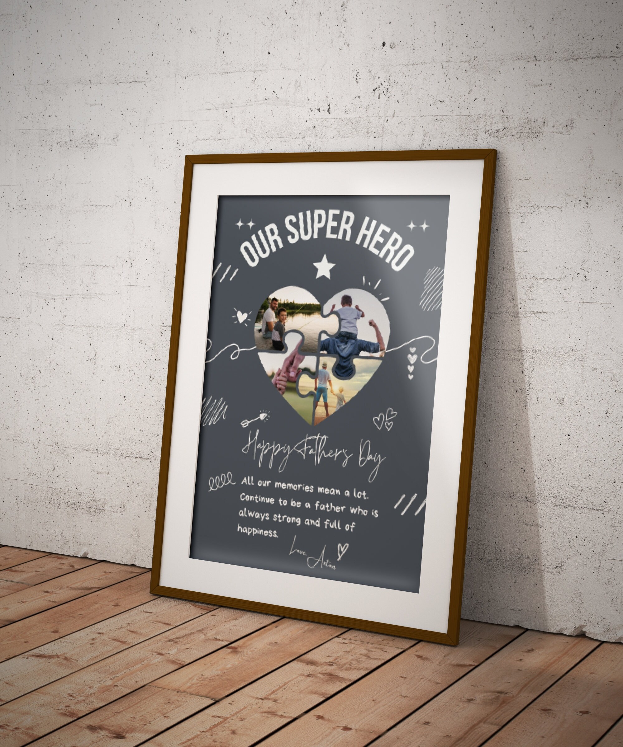 Digital Editable Super Dad Design Template for Father's Day ...