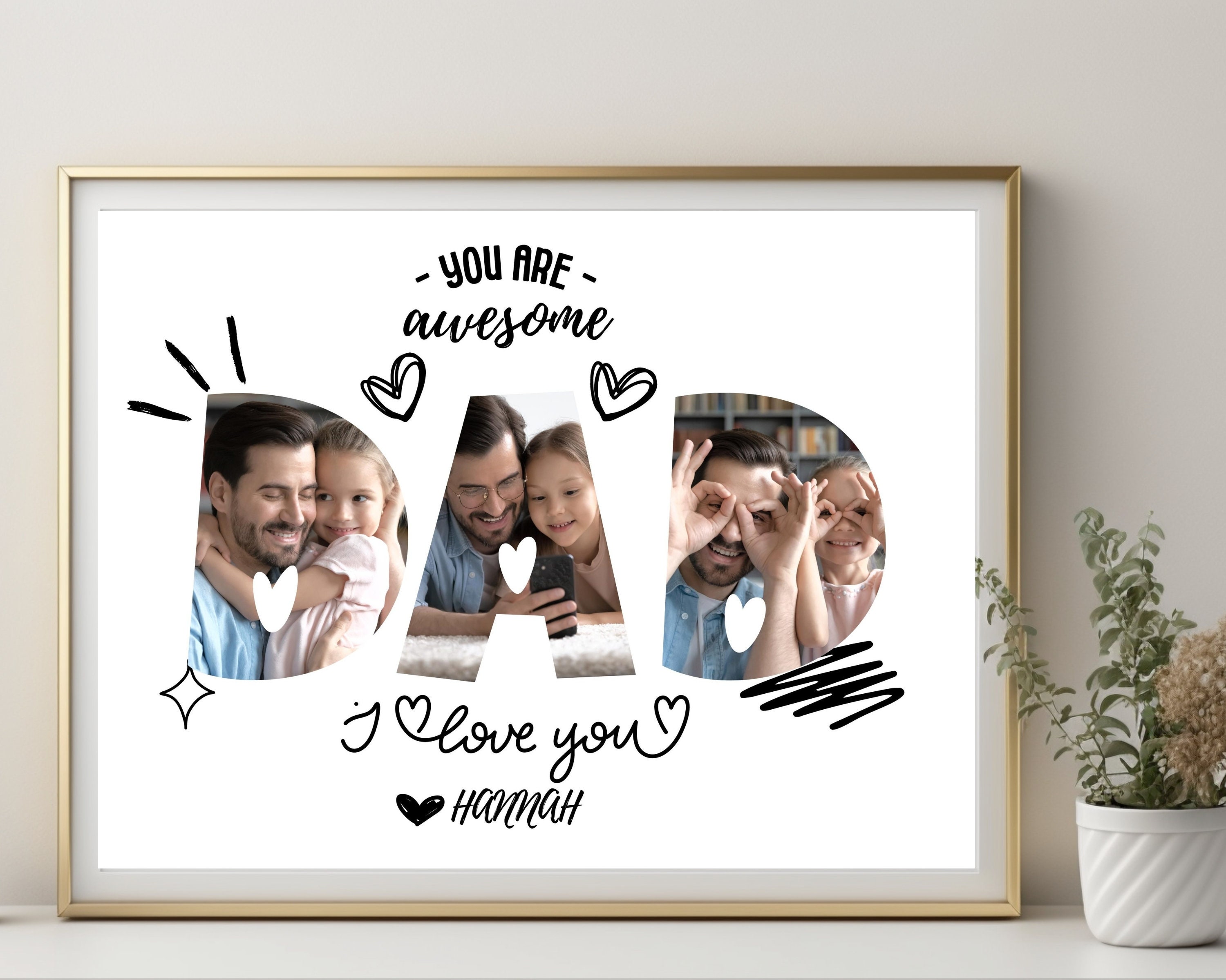 Digital Editable Awesome Dad Design Template for Father's Day ...