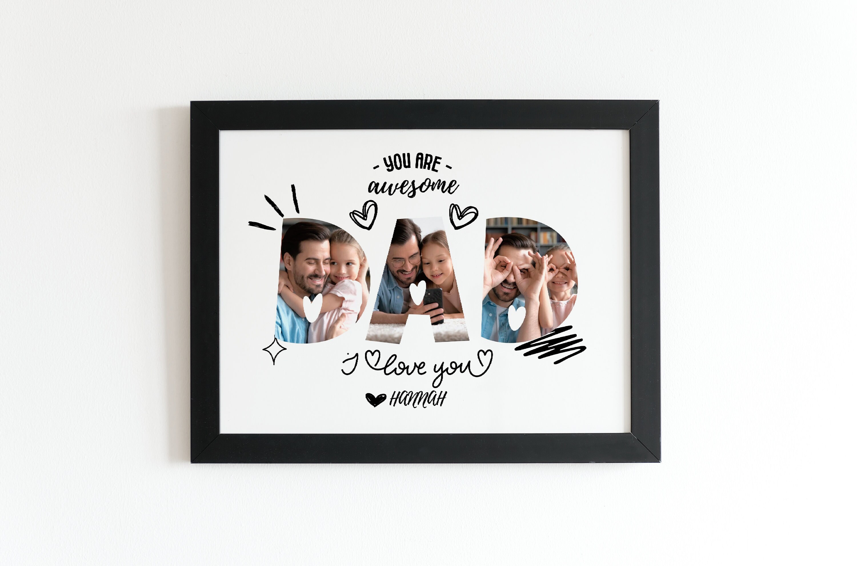 Digital Editable Awesome Dad Design Template for Father's Day ...