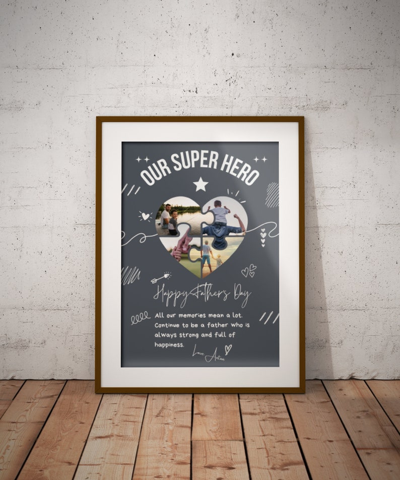 Digital Editable Super Dad Design Template for Father's Day ...