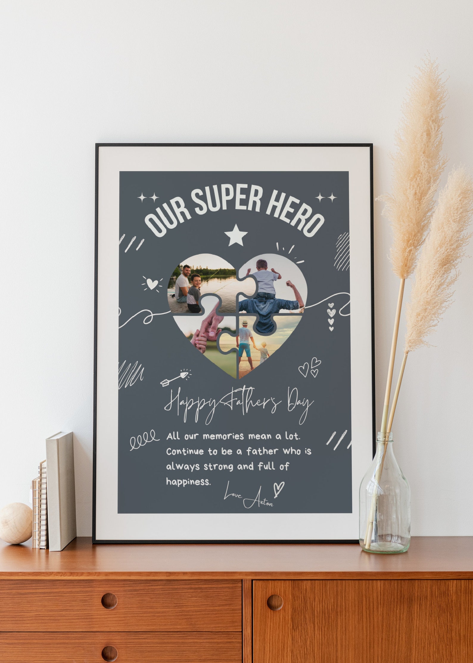 Digital Editable Super Dad Design Template for Father's Day ...