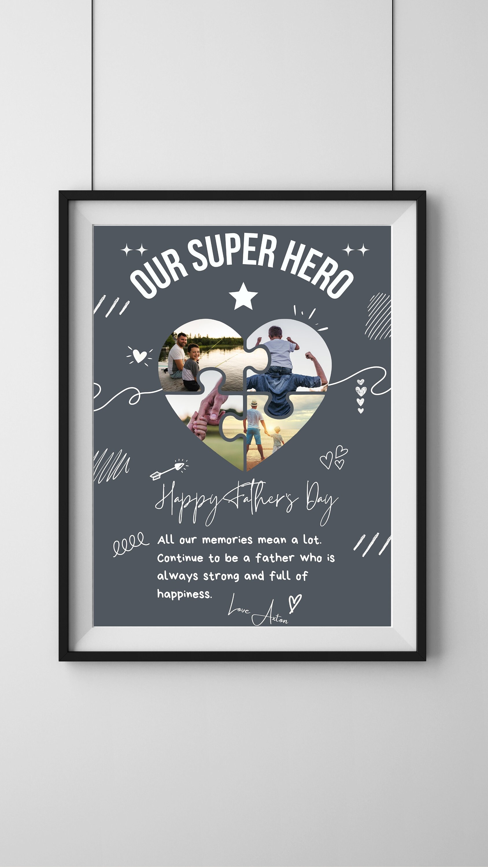 Digital Editable Super Dad Design Template for Father's Day ...