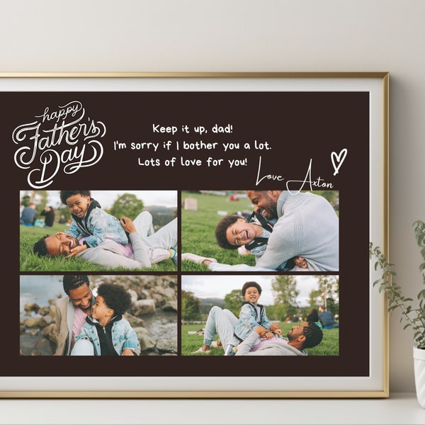 Fathers Day Photo Collage Card Printable - Etsy