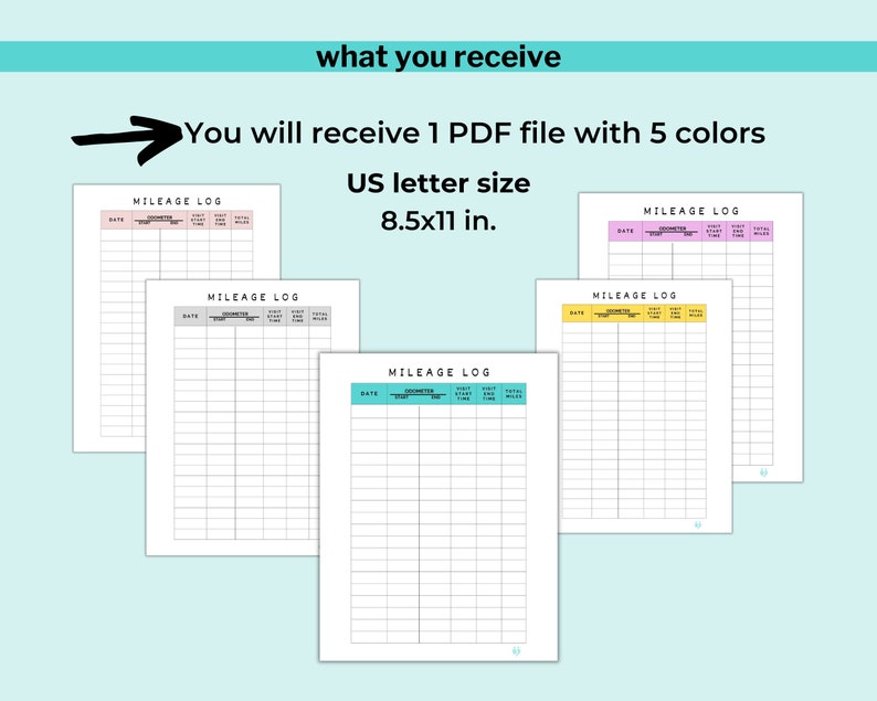 Mileage Log Printable, Hospice Nurse Mileage Tracker, Nurse Mile ...