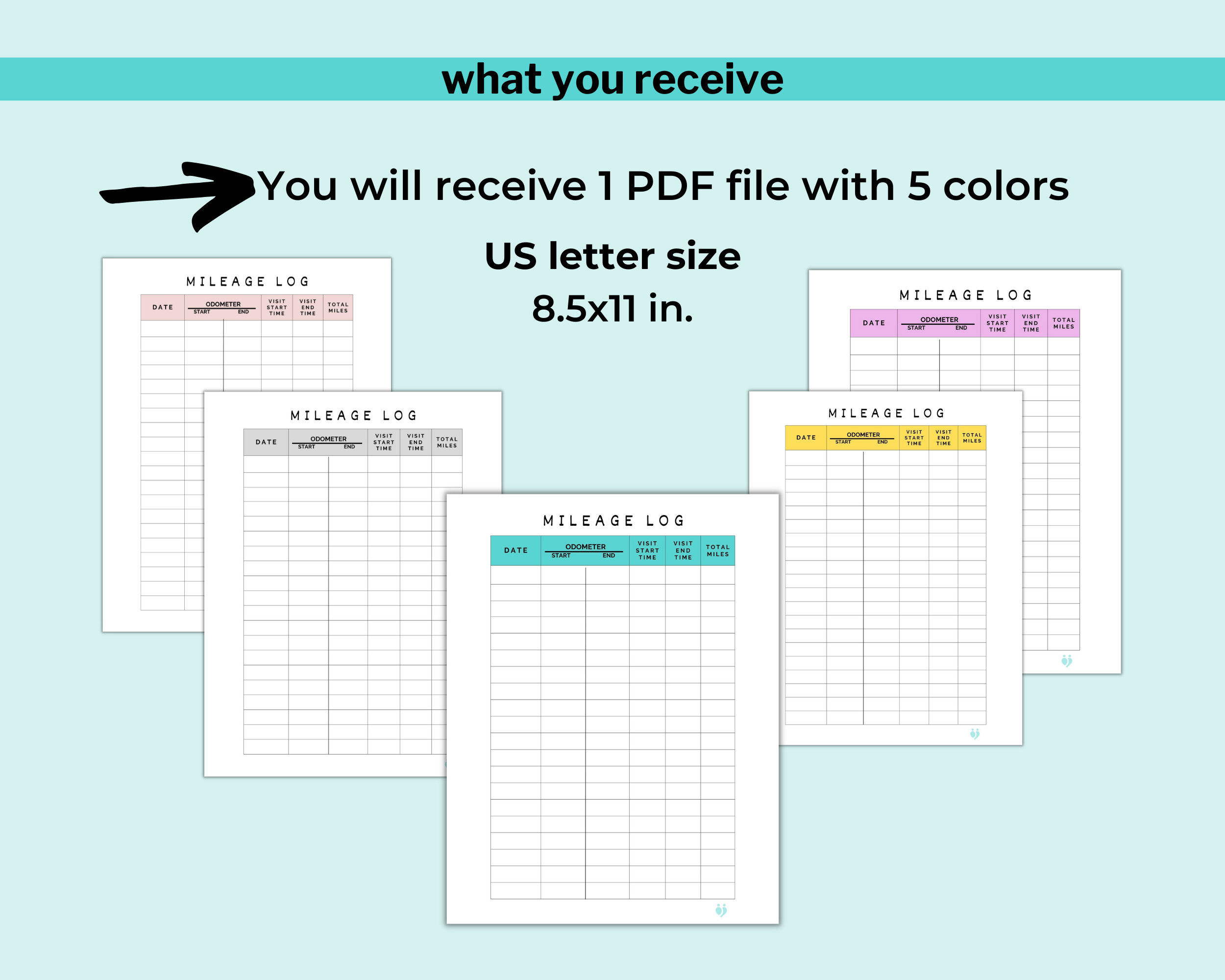 Mileage Log Printable, Hospice Nurse Mileage Tracker, Nurse Mile ...