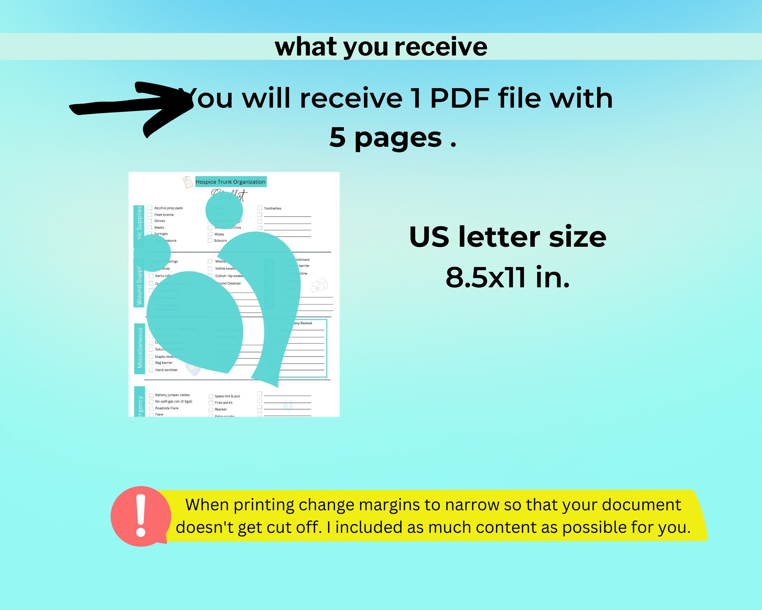 Hospice Nurse Trunk Organizer Checklist, Nurse Trunk Organization ...