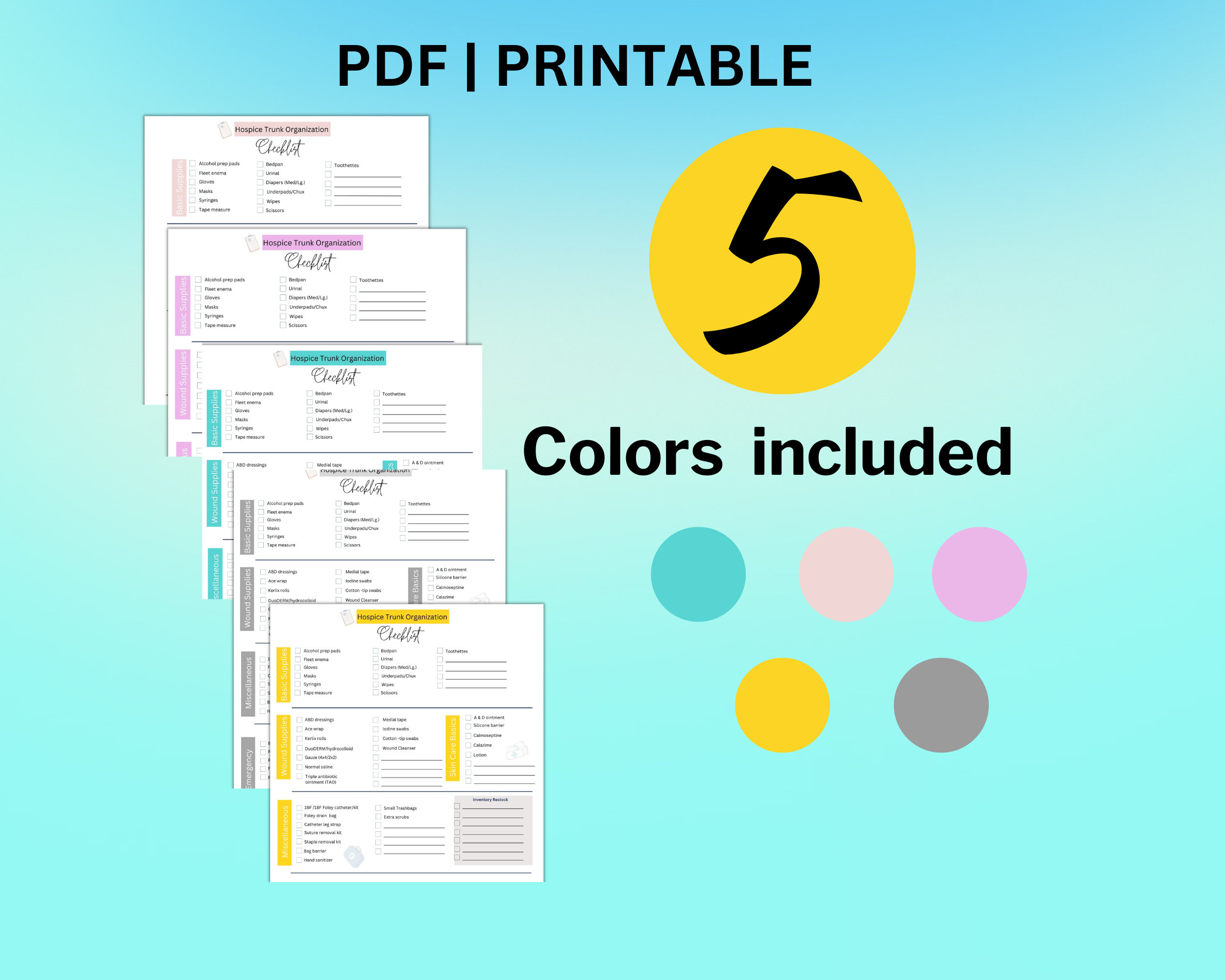 Hospice Nurse Trunk Organizer Checklist, Nurse Trunk Organization ...