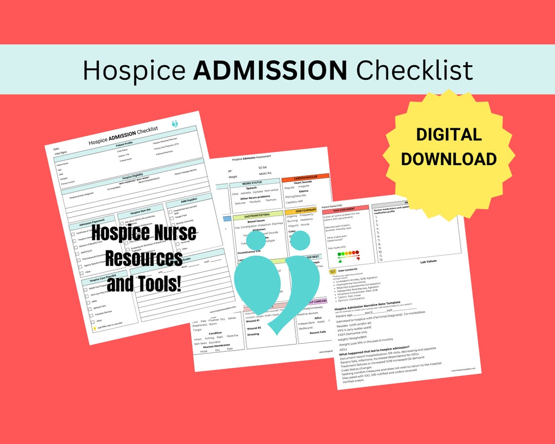 Hospice Admission Checklist, Head to Toe Assessment Cheat Sheet ...