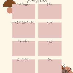 Boho Meal Planning and Grocery List Template Customizable Printable ...