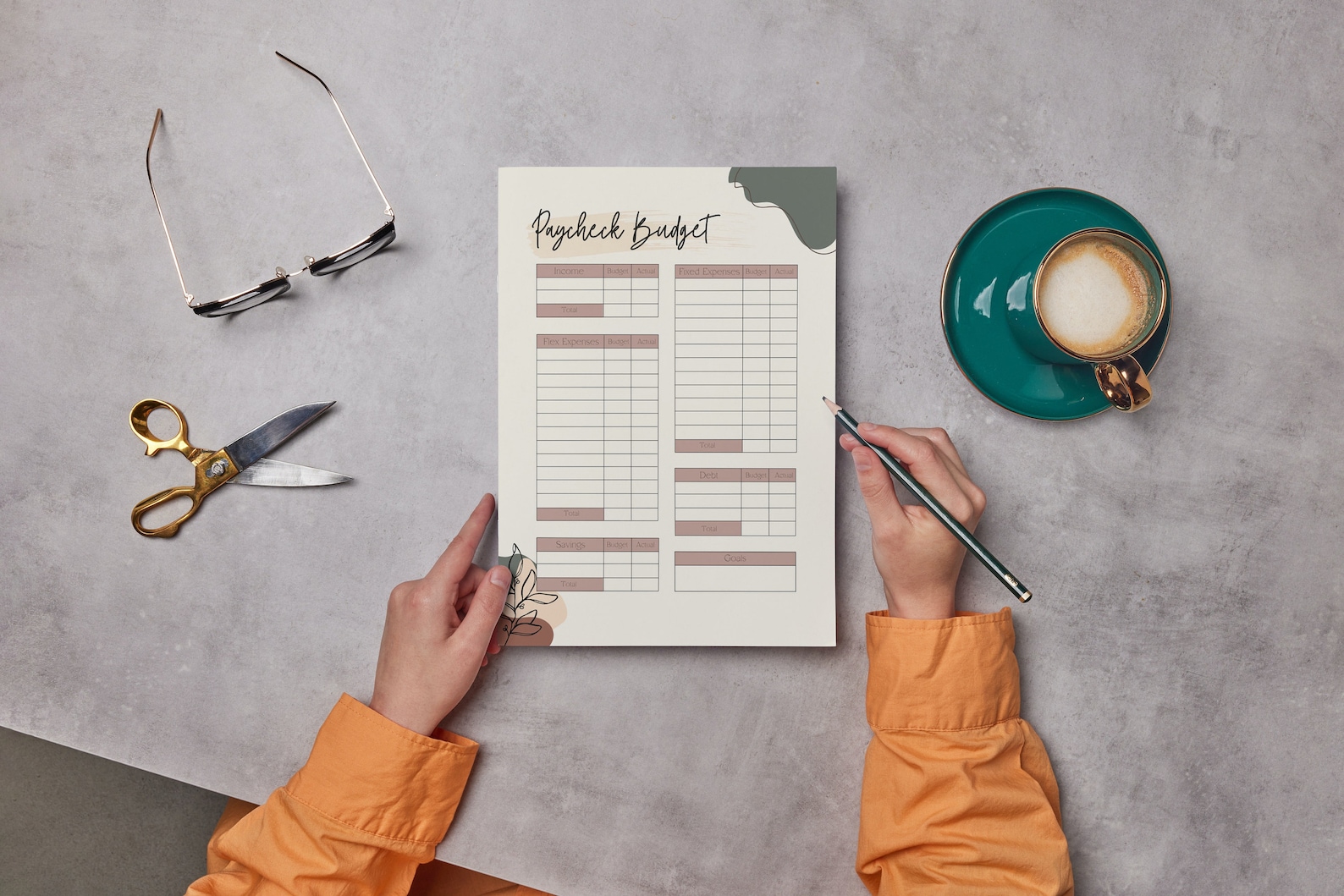 Boho Customizable Printable Canva Paycheck Budget Tracking Template - Etsy