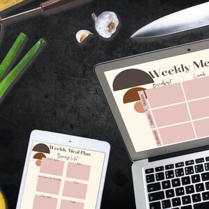 Boho Meal Planning and Grocery List Template Customizable Printable ...