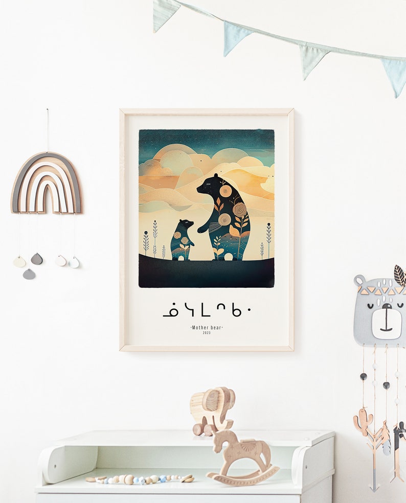 Indigenous Cree Wall Art Mother Polar Bear Digital Artwork - Etsy Canada