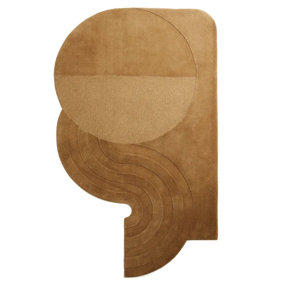 Wavy Gradient Rug Musterd Yellow Hand-tufted 100% Wool Handmade Area ...