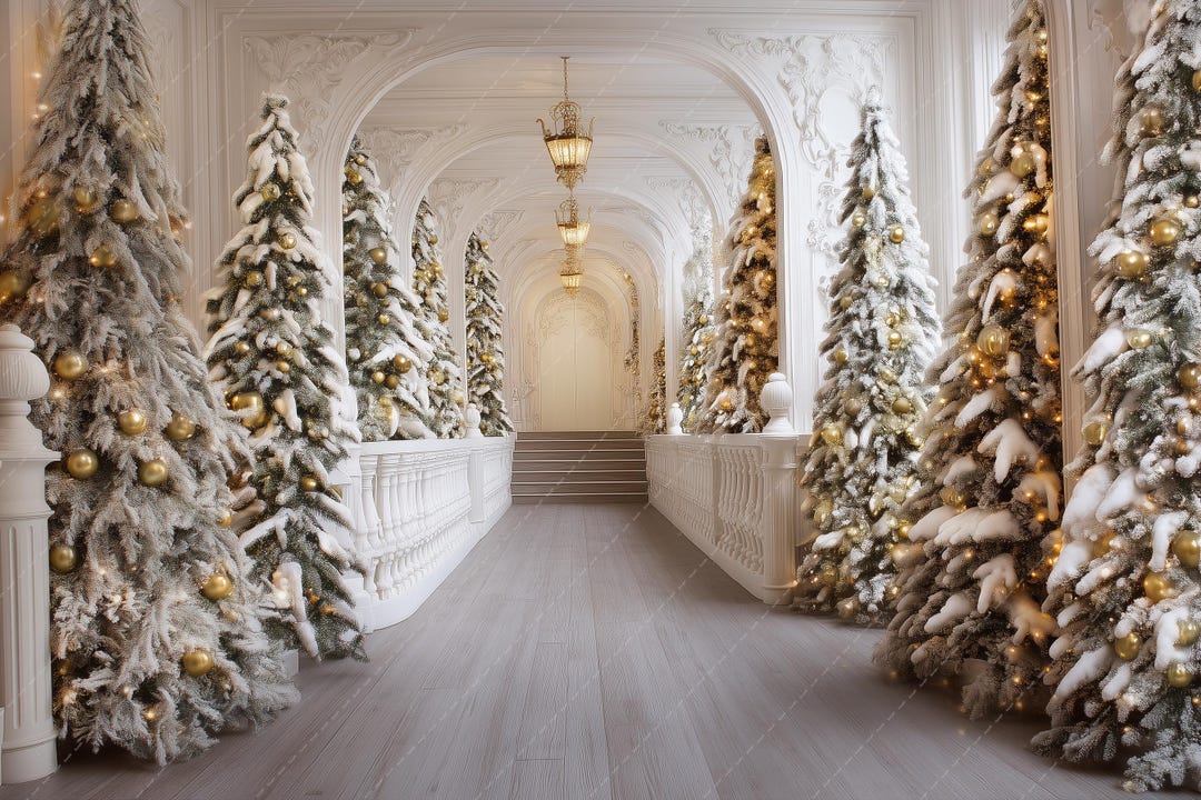 Elegant Christmas Hotel Interior Backdrops | Luxury Winter Lobby Scenes ...