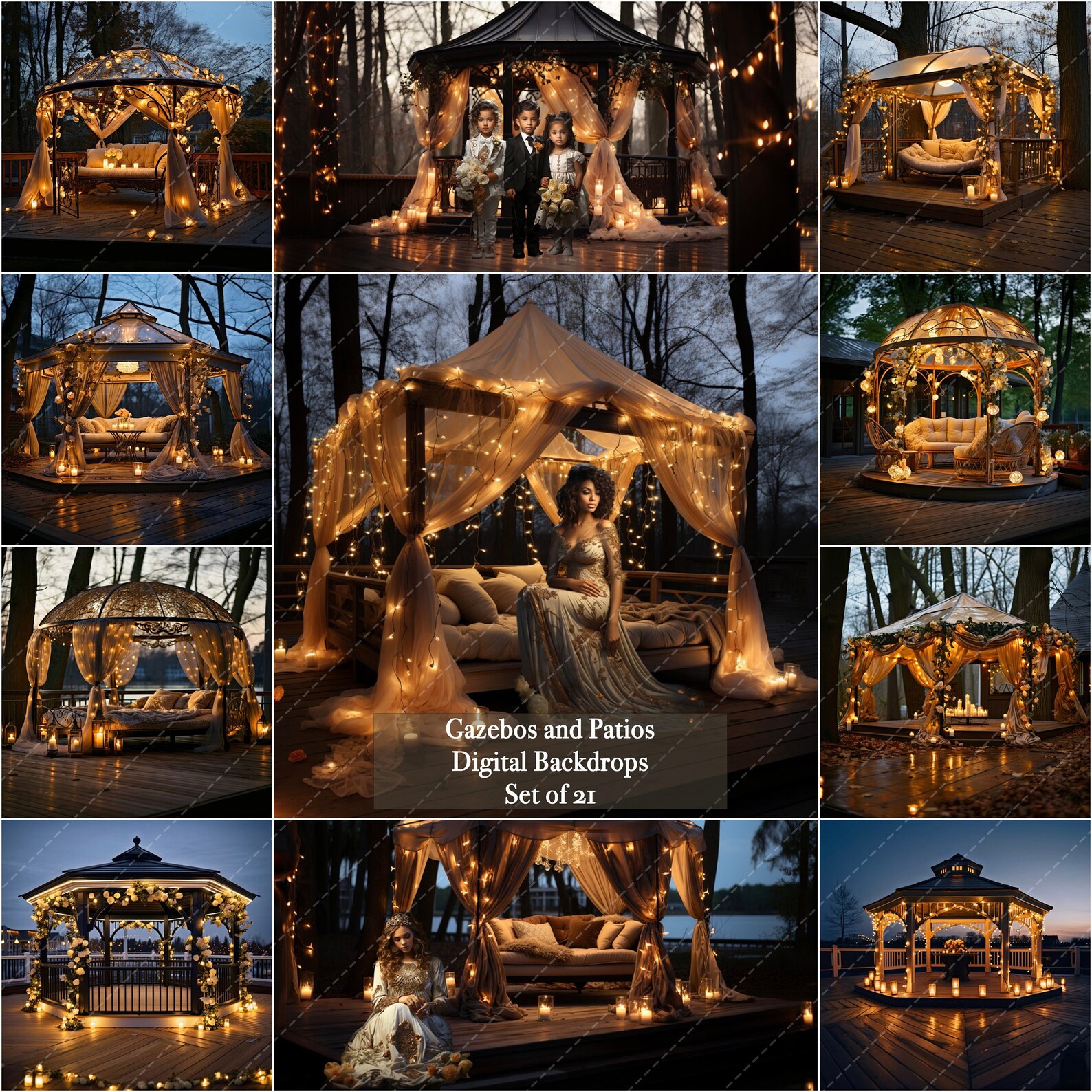21 Gazebo Digital Backdrops I Maternity | Backdrop Overlays ...