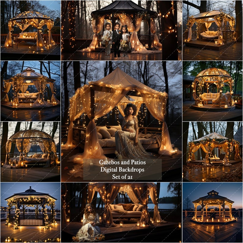 21 Gazebo Digital Backdrops I Maternity | Backdrop Overlays ...