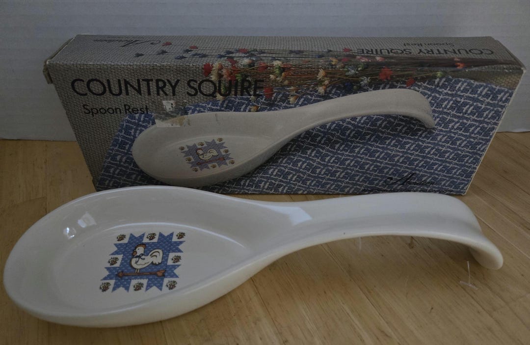 Vintage Stoneware Spoon Rest Chicken Aberdeen Country Squire - Etsy