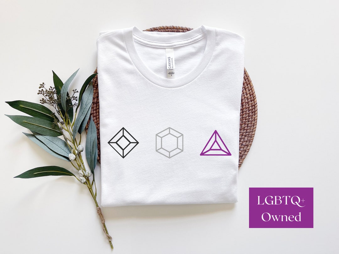 Subtle Ace Pride Shirt With Gemstone Art LGBTQ Ace Pride - Etsy