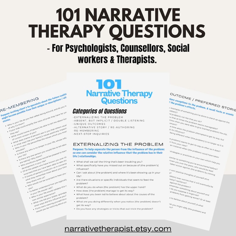 101 Narrative Therapy Questions for Psychologists, Social Workers ...