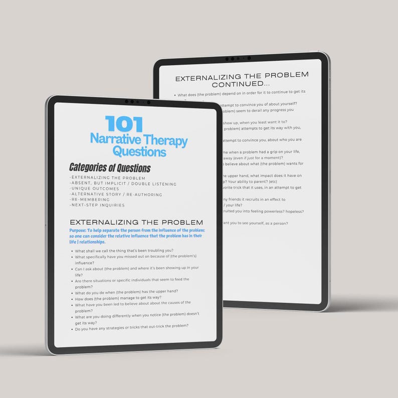 101 Narrative Therapy Questions for Psychologists, Social Workers ...
