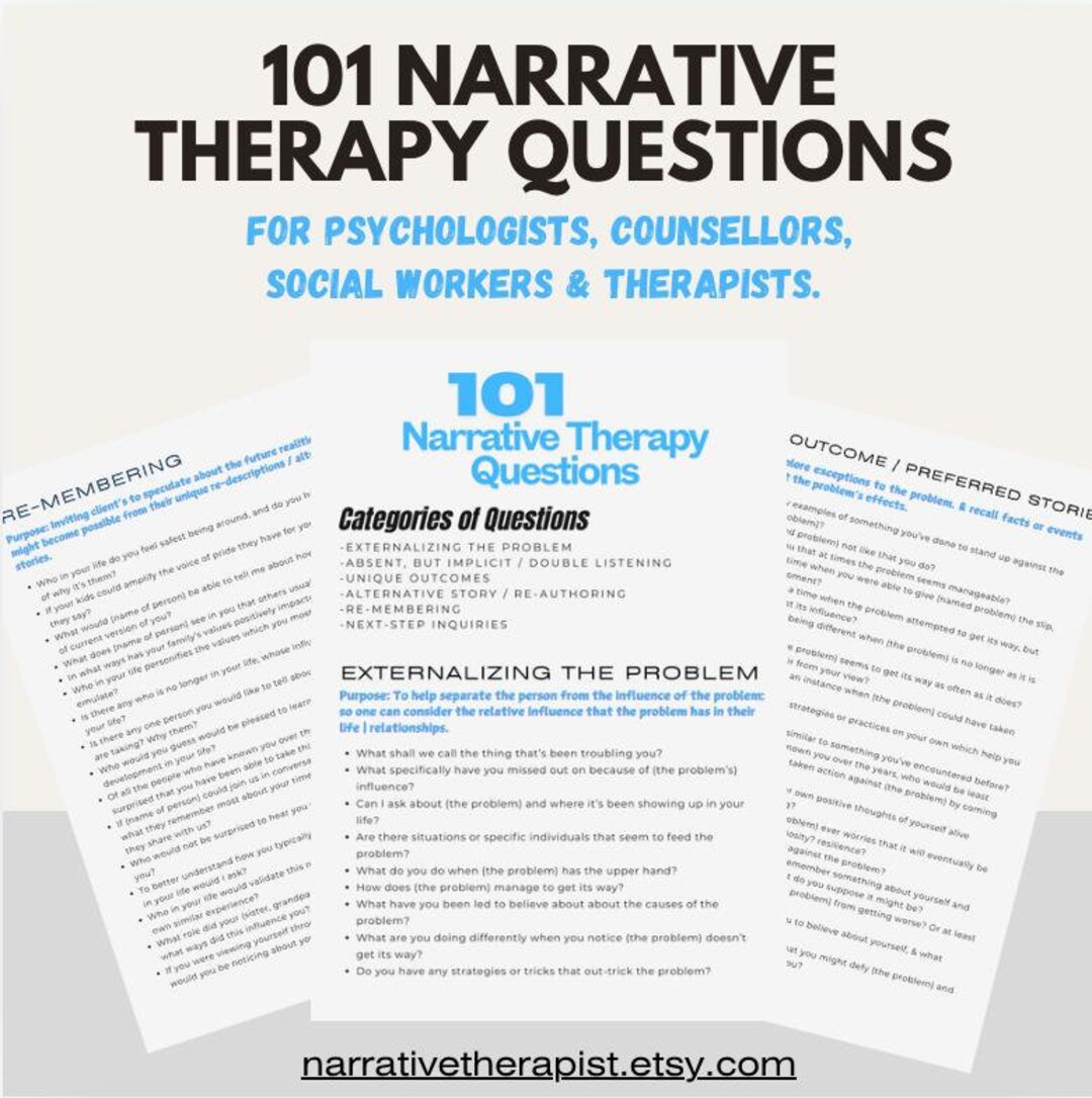 101 Narrative Therapy Questions for Psychologists, Social Workers ...