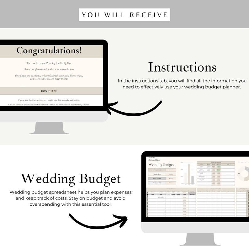 Digital Wedding Budget Expense Tracker Planner Spreadsheet, Diy Bride ...