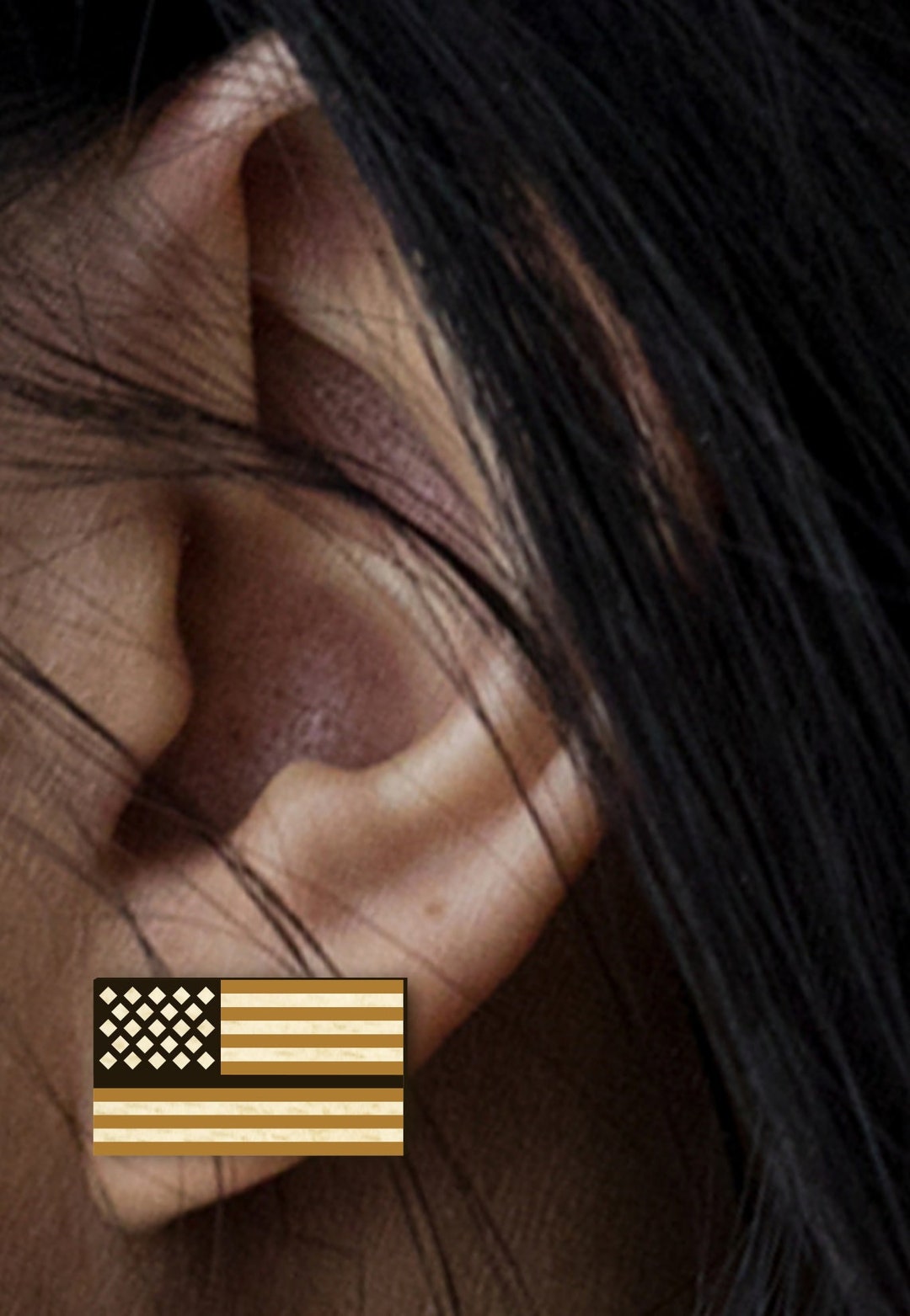 Epic Ears US Flag Thin Blue Line Wood Earrings, Laser Cut, Jewelry ...