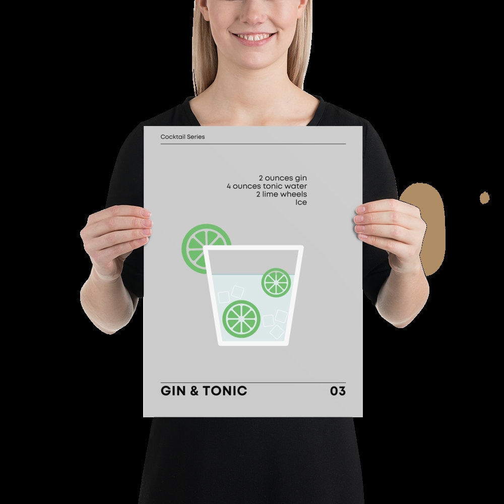 Cocktail Series: Gin & Tonic Art Print - Etsy