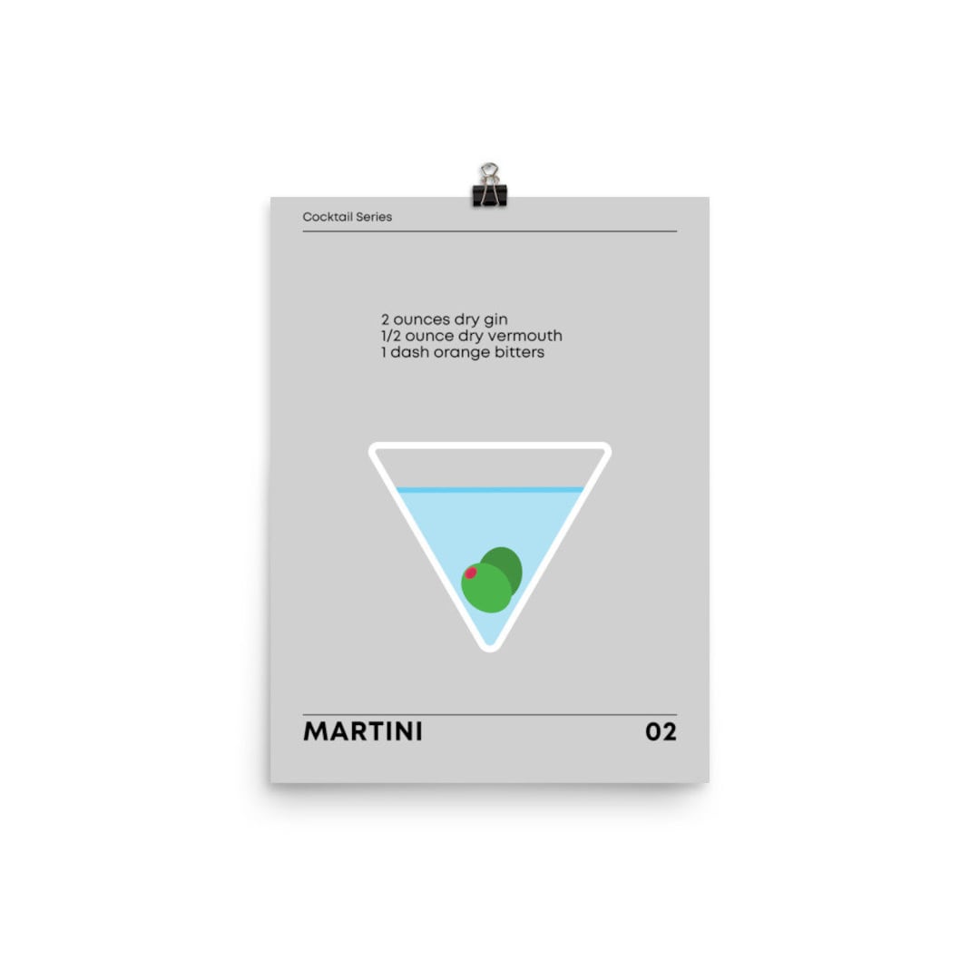 Cocktail Series: Martini Art Print - Etsy