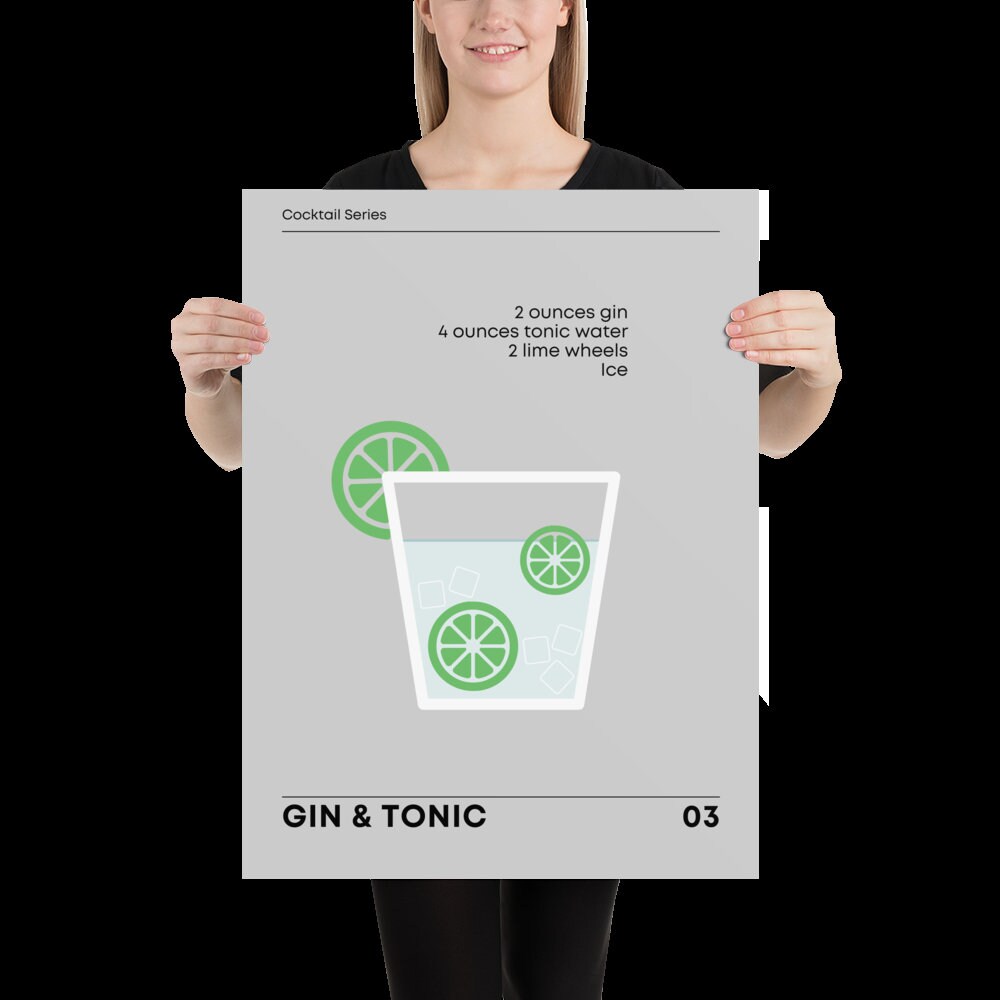 Cocktail Series: Gin & Tonic Art Print - Etsy
