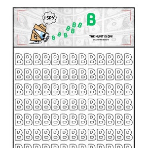 Letter B | I Spy Bucks Savings Challenge and Envelope | Letter B | Cash ...