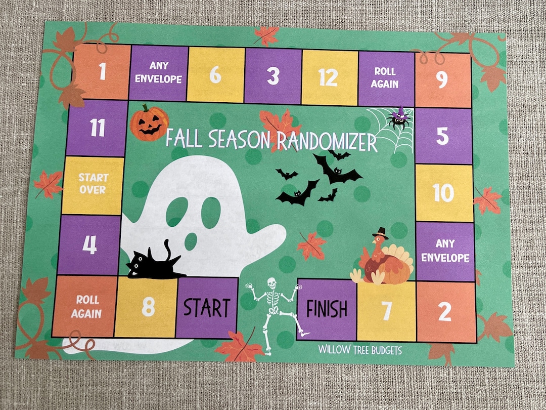 Fall Season Randomizer Game Digital | Savings Challenge Game | 5x7 - Etsy