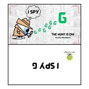 Letter G | I Spy Bucks Savings Challenge and Envelope | Letter G | Cash ...