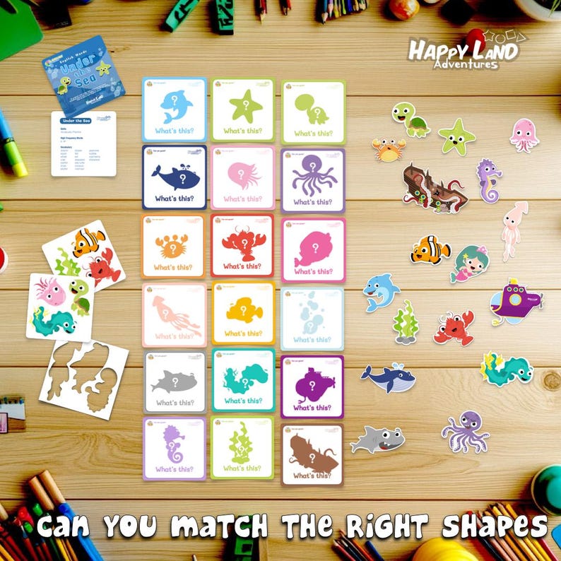 Shape Splash: Under the Sea Shape Matching Game - Etsy
