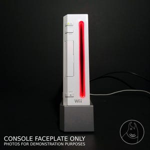 Custom White Nintendo Wii Faceplate - Red Disc Slot LED Mod - Faceplate ...