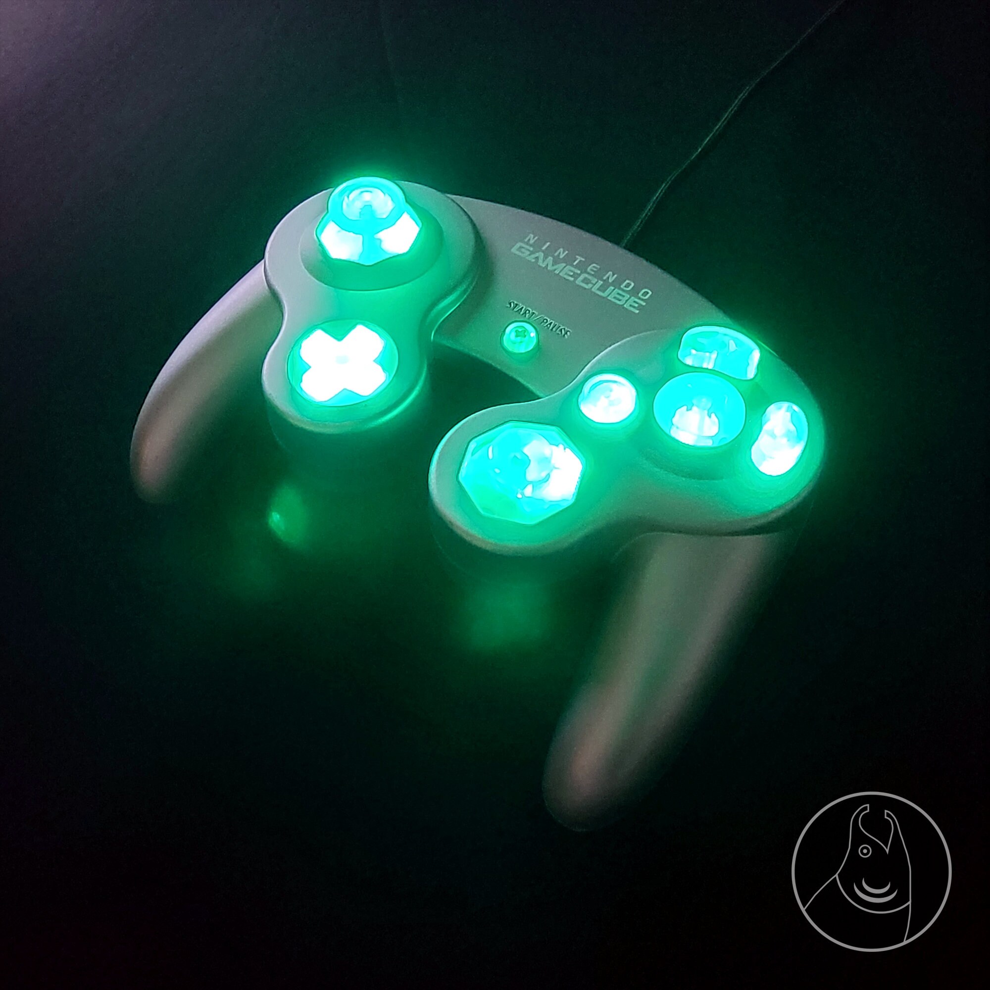 RGB Platinum Custom Nintendo Gamecube Controller Paracord Bluetooth RGB ...