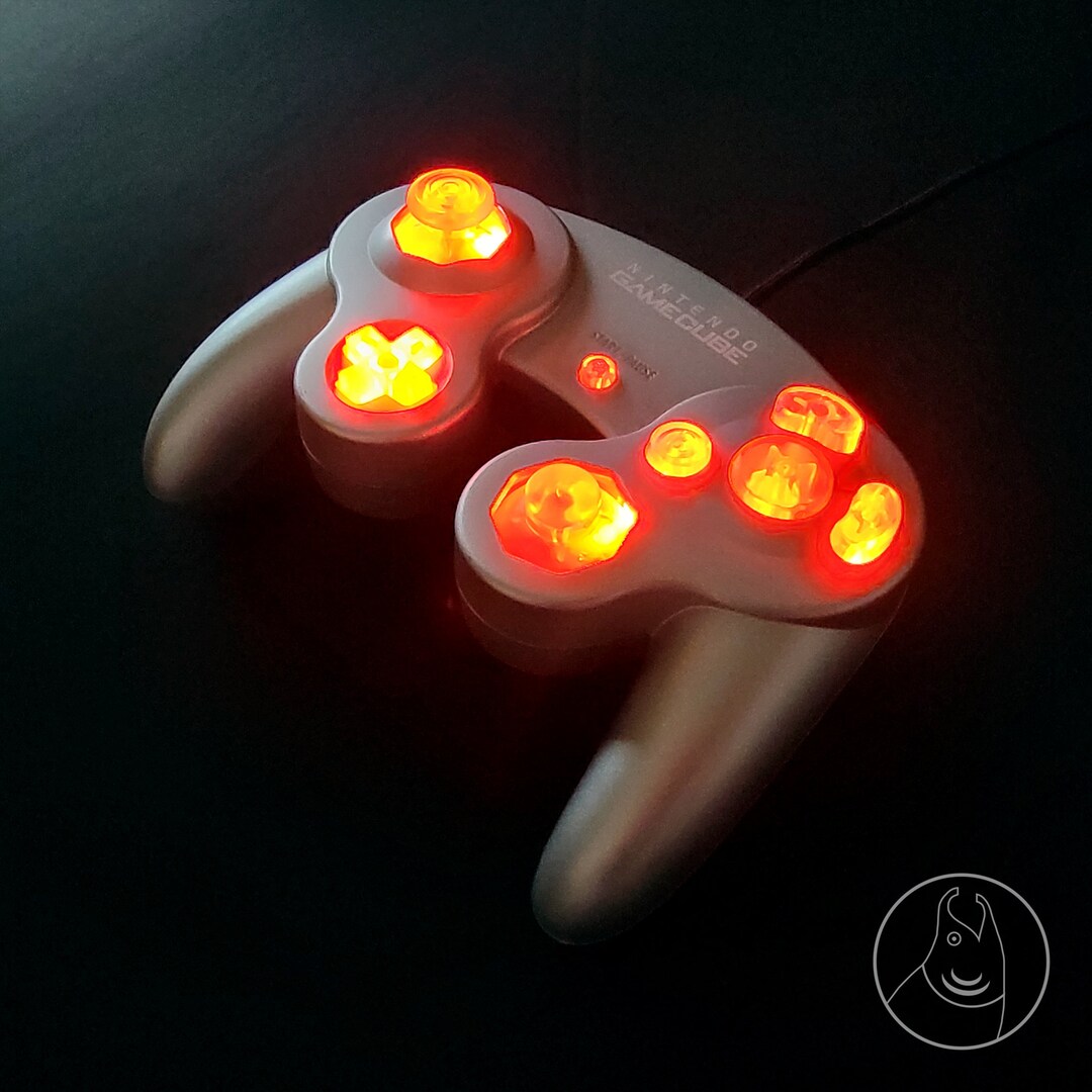 RGB Platinum Custom Nintendo Gamecube Controller Paracord Bluetooth RGB ...